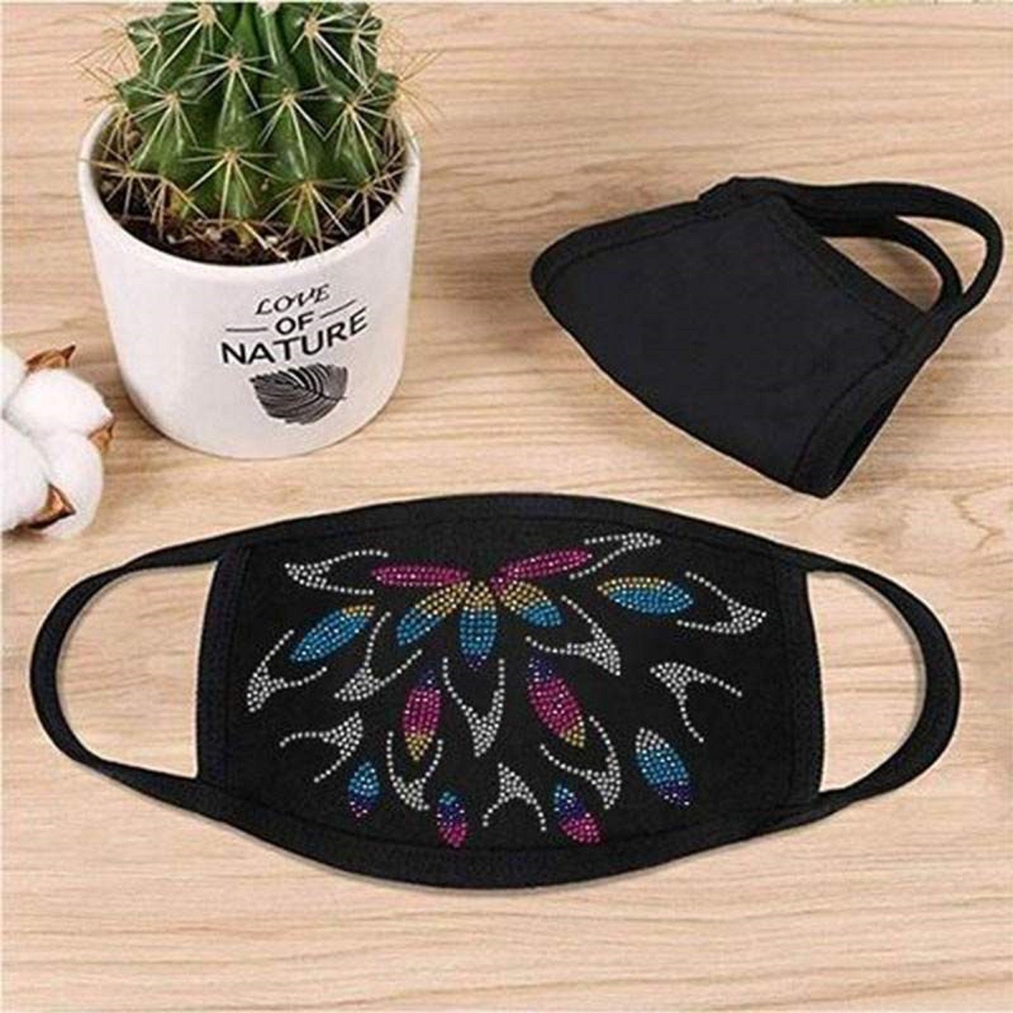 Bling Face Mask Crystal Rhinestone Face Mask Bedazzled Face Mask Cryst