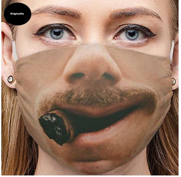 3D Print Funny Half Face Mask Funny Mask Party Face Mask Breathable Fa